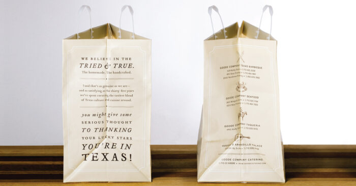 Restaurant Packaging Including Carry-Out Bags for Goode Co. | CRP